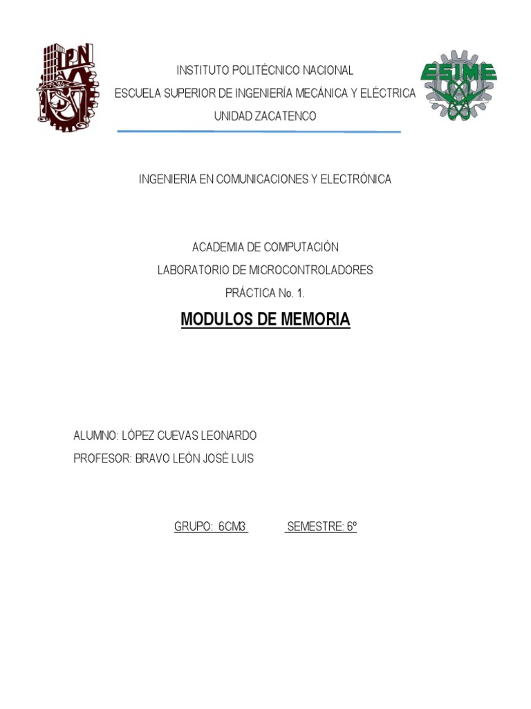 Práctica-1 Micro Bravo | PDF | Memoria de acceso aleatorio | Ingeniería ...