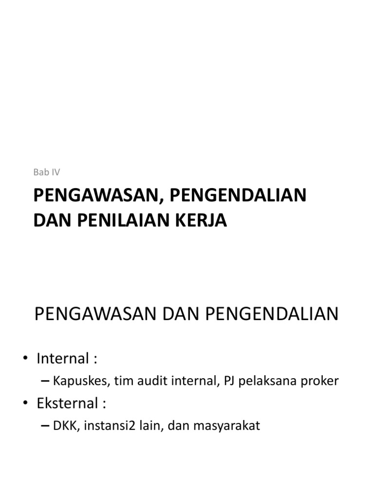 Pengawasan Pengendalian Dan Penilaian Kerja Pdf 