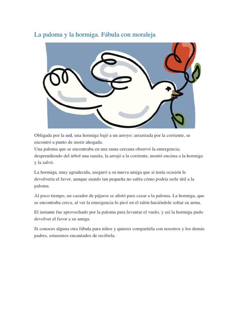 La Paloma y La Hormiga | PDF