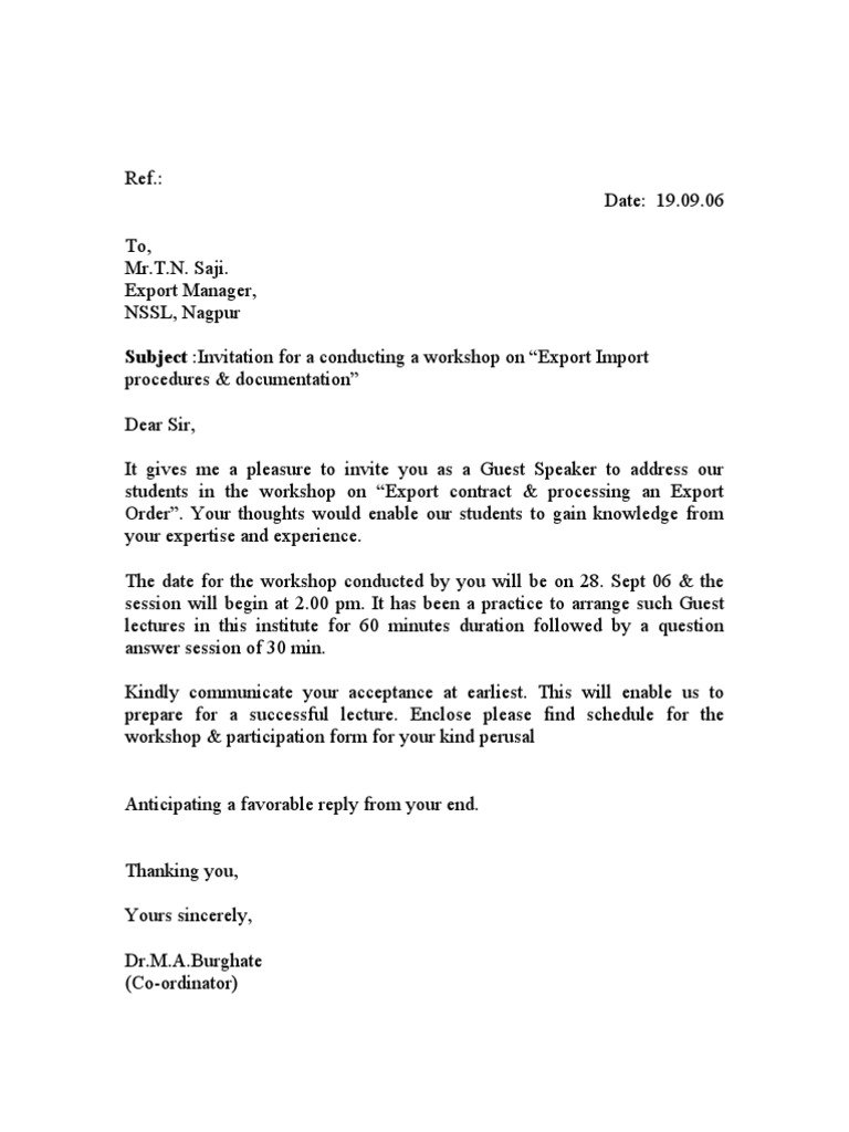 Guest Lecture Invitation | PDF | Lecture | Cognition