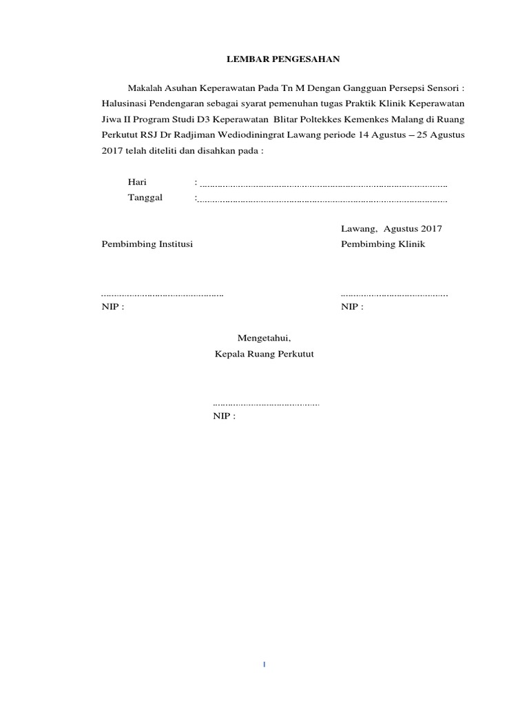 Lembar Pengesahan | PDF