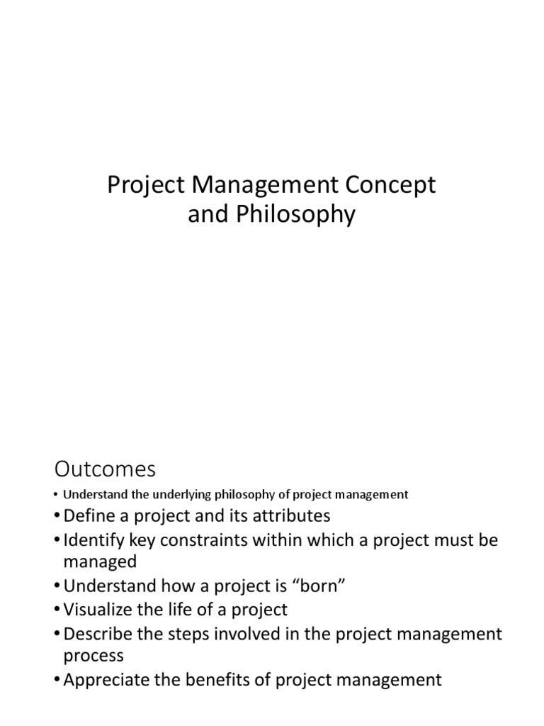 Lesson 1 Project Management Concept and Philosophy | PDF | Product ...