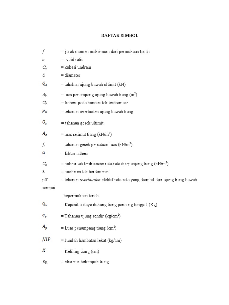 Daftar Simbol | PDF
