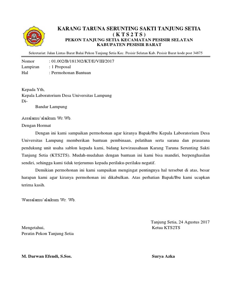 Surat Proposal Pelatihan Sablon | PDF