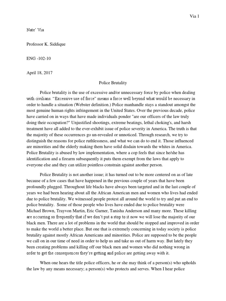Nate Research Paper (1) | Shooting Of Michael Brown | Police Brutality ...