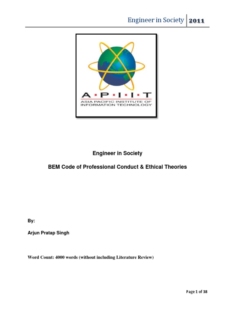 Engineer in Society BEM Code of Professional Conduct Ethical Theories | PDF | Morality ...