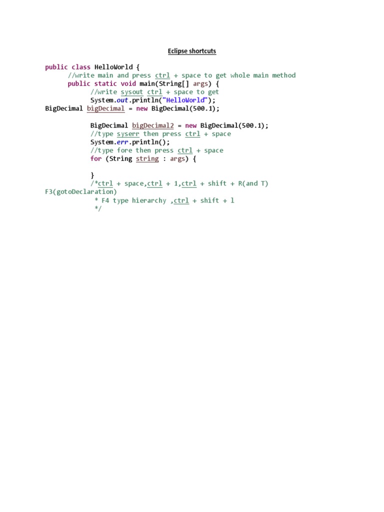 Eclipse shortcuts to boost Java development | PDF