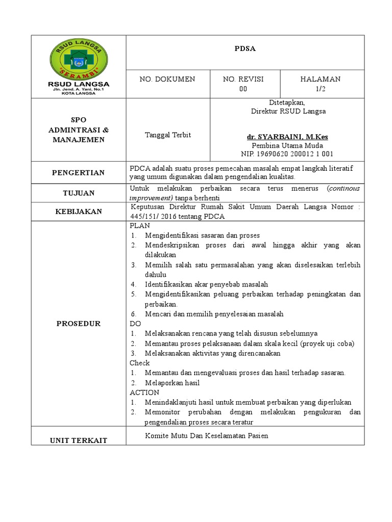 Spo PDCA | PDF | Bisnis