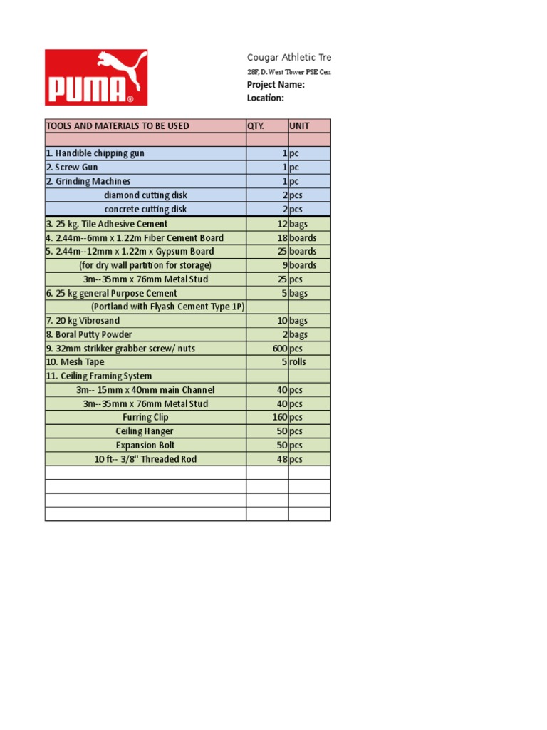 g4 Proj Materials List | PDF | Target Corporation | Screw