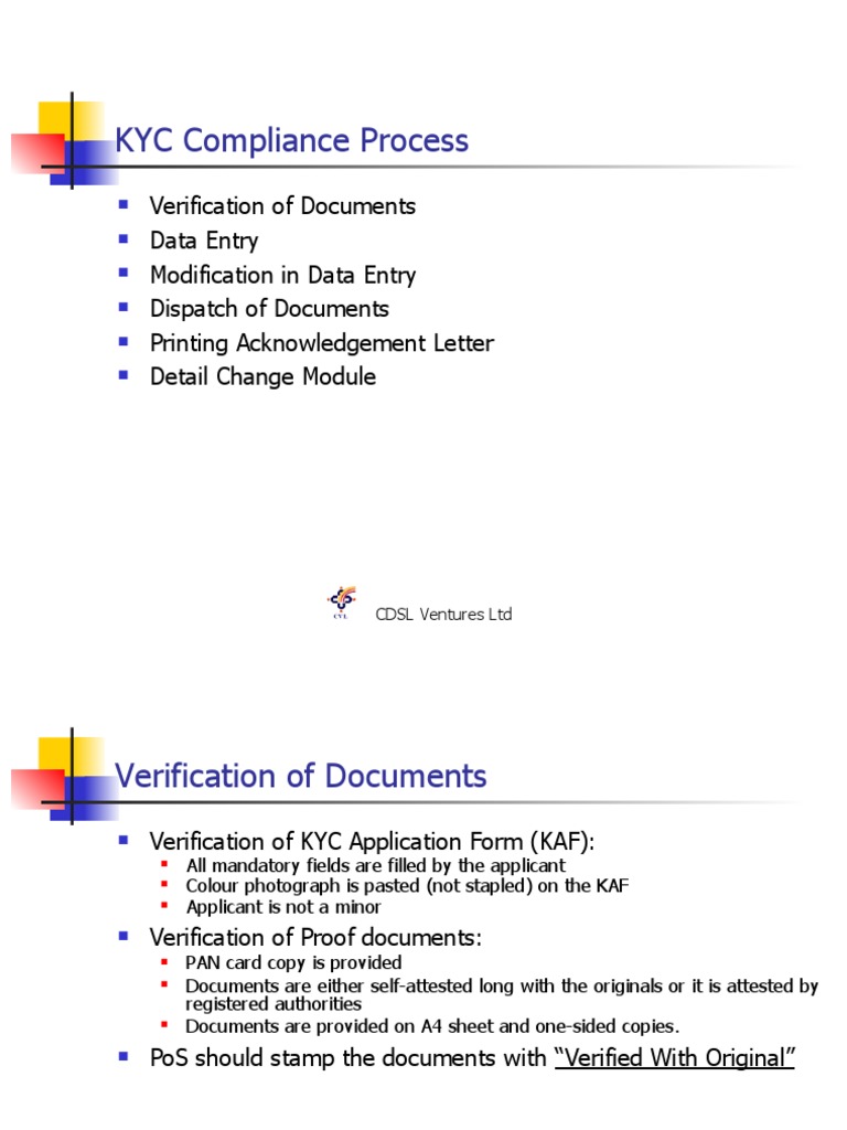 KYC Compliance Process Overview | PDF | Point Of Sale | Verification ...