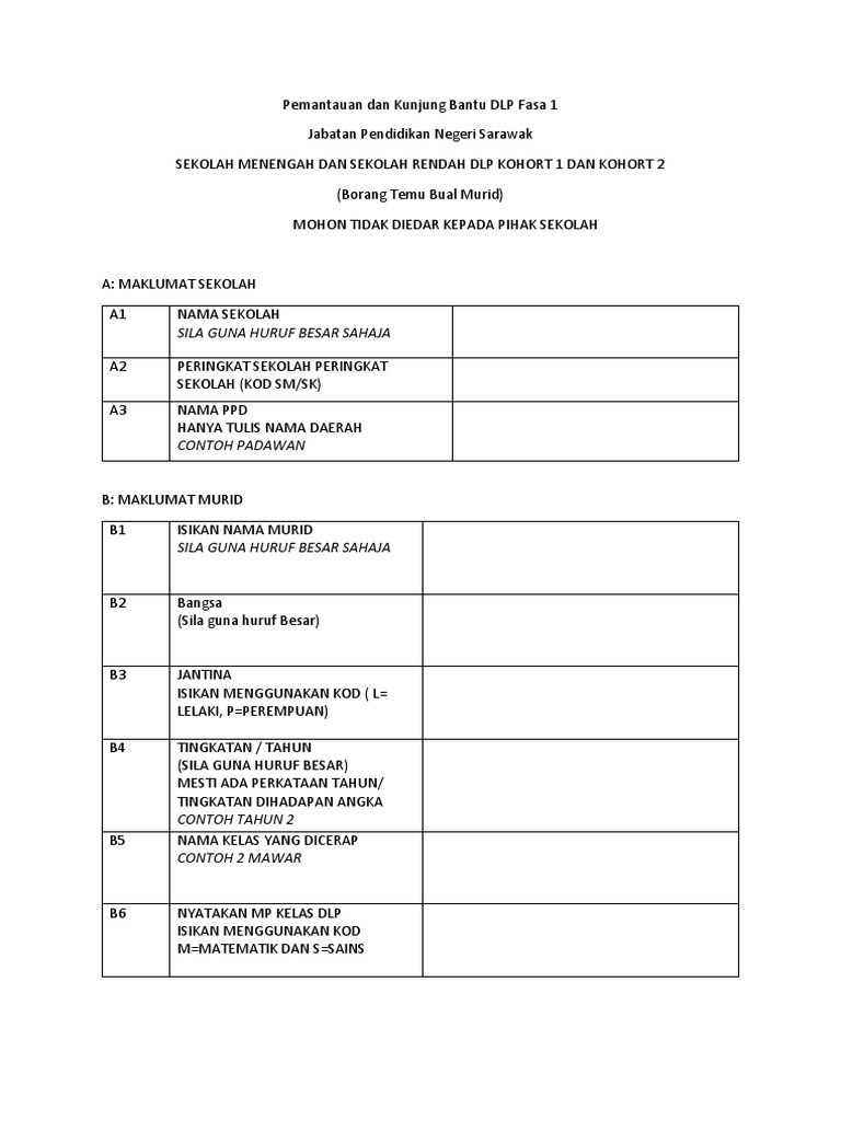 Borang Temubual Murid | PDF