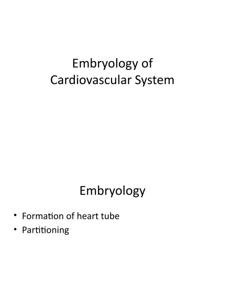Embryology of Heart | PDF