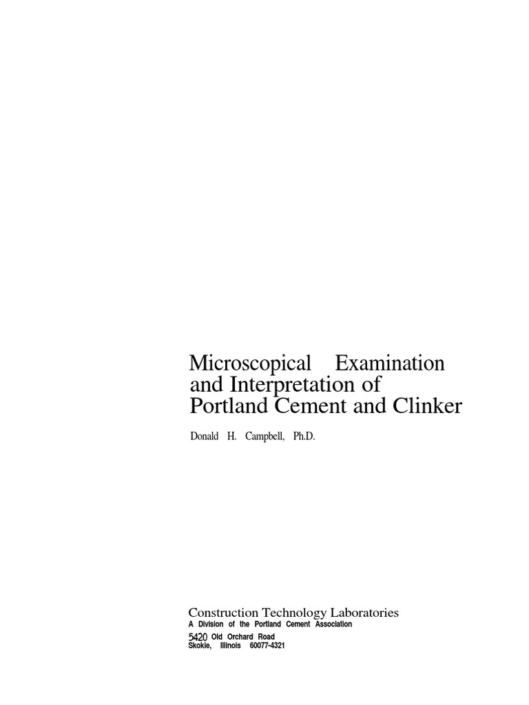 4 Microscopical Examination and Interpretation of Portland CEment and ...