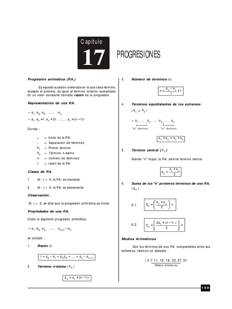 17.progresiónes TRILCE PDF | PDF | Proporción | Ecuaciones