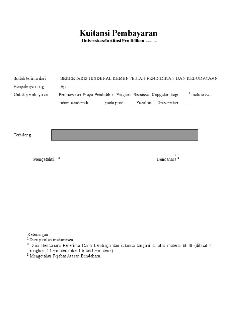 Draft Kwitansi | PDF