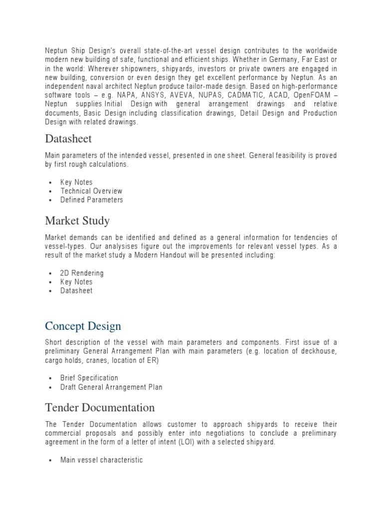Neptun Ship Design | PDF | Naval Architecture | Specification ...