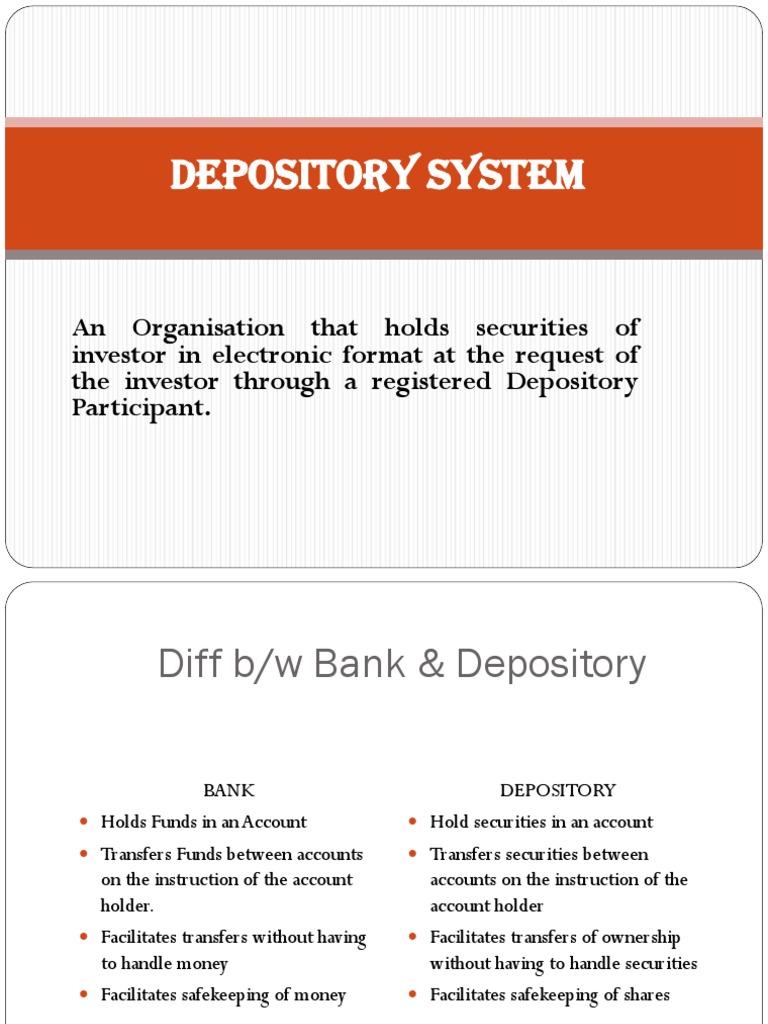 Depository System | PDF | Secondary Market | Securities (Finance)
