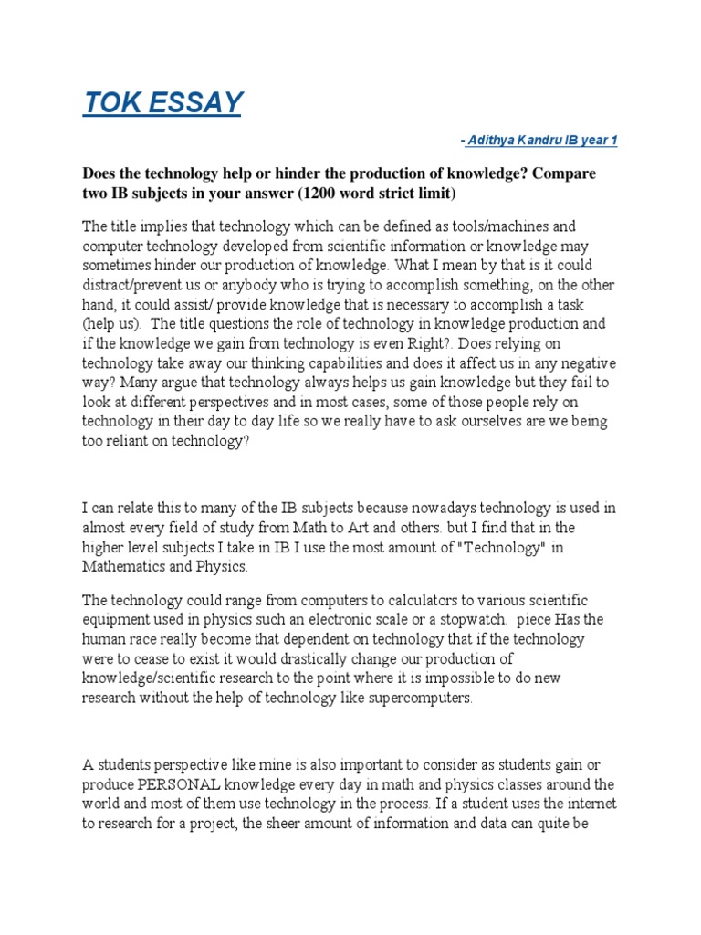 TOK Essay | PDF