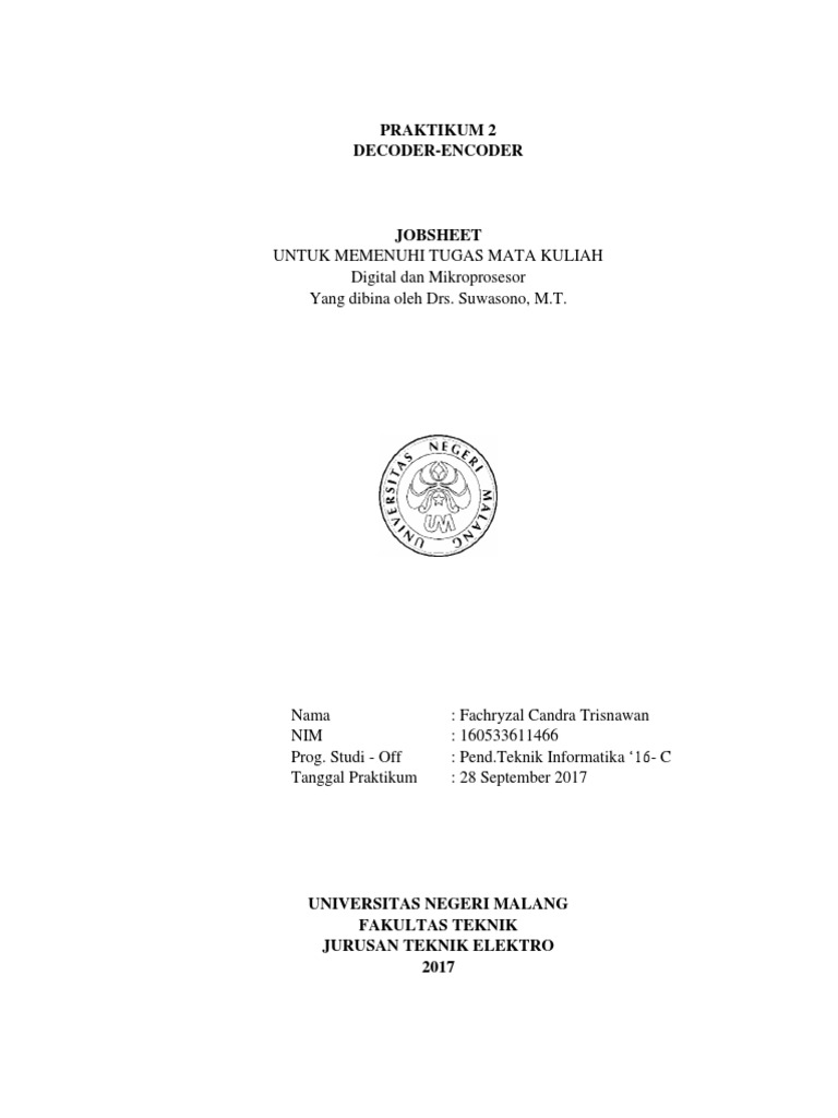 Laporan Praktikum Encoder Decoder | PDF
