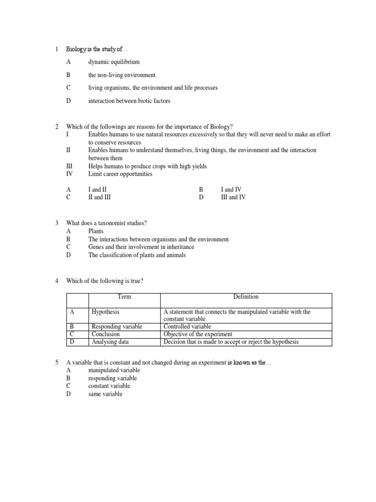 Diagnostic Test Form 4 | PDF | Mitochondrion | Cell Membrane