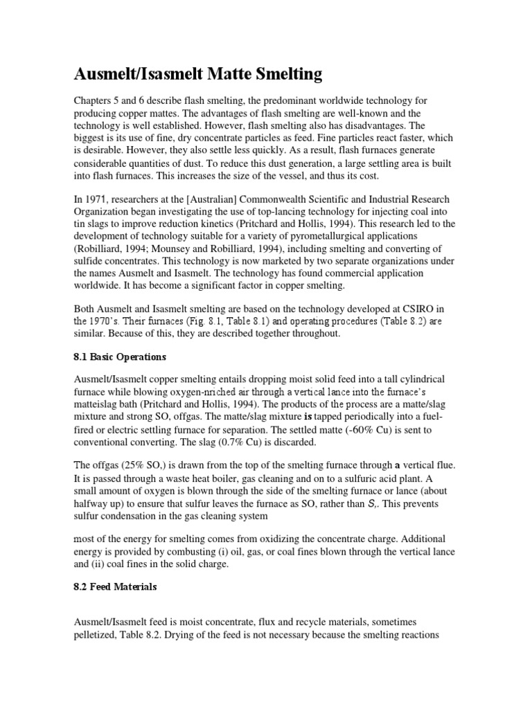 Ausmelt Isalmelt | PDF | Smelting | Industrial Processes