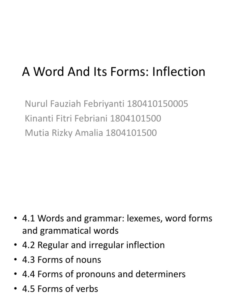 A Word and Its Forms | PDF | Morphology (Linguistics) | Plural