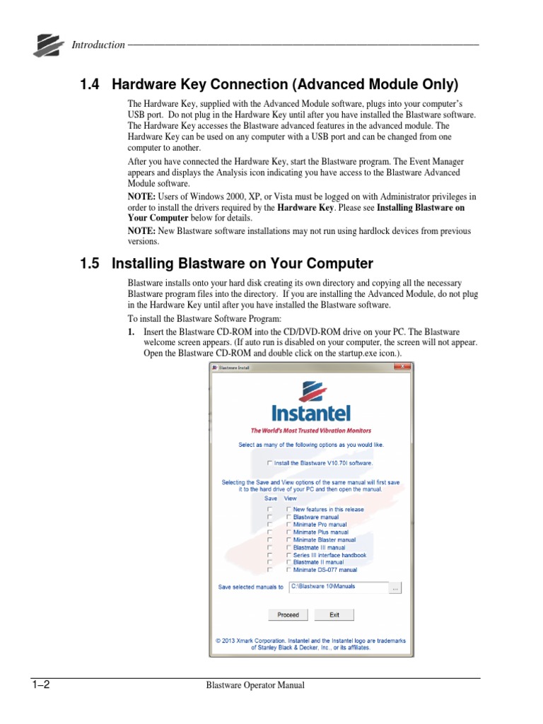714U0301 Rev 22 Blastware Instalacion Manual | PDF | Installation ...