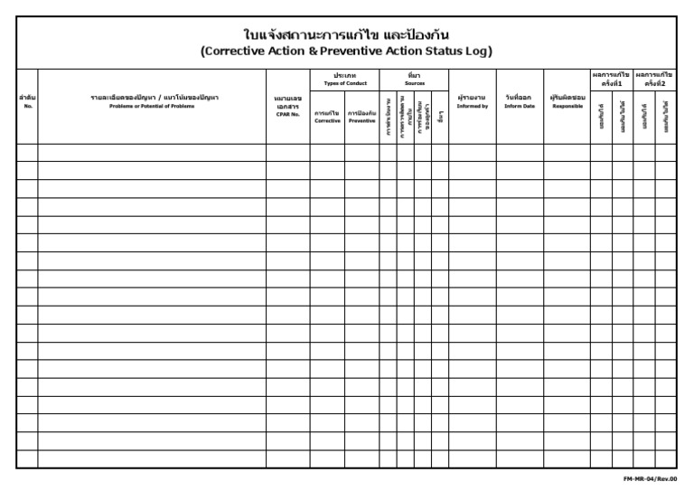 CPAR Status Log | PDF