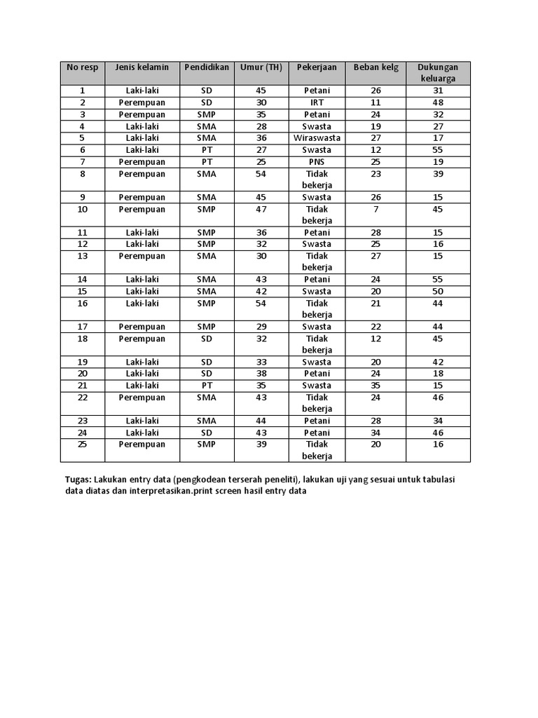 Contoh Tugas Data Entry dan Latihan | PDF