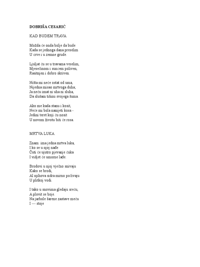 Antologijske Pjesme - Dobrisa Cesaric