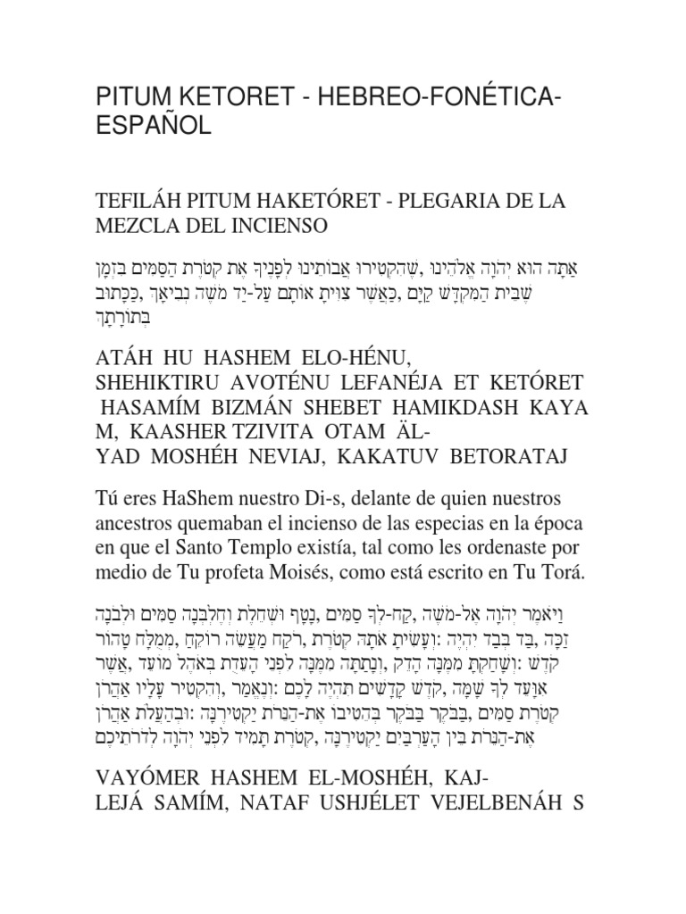 Pitum Ketoret | PDF