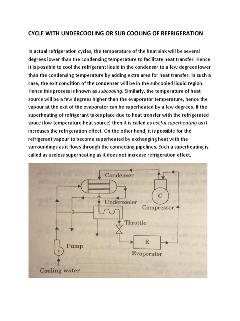 Cycle With Subcooling | PDF | Refrigeration | Heat Exchanger