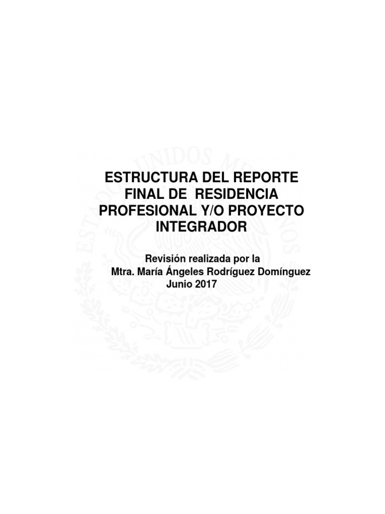 Estructura Del Reporte Final de Residencia Profesional | PDF | Factores humanos y ergonomía | Teoría