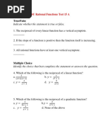 Rational Functions Practice Test PDF | PDF | Asymptote | Function ...