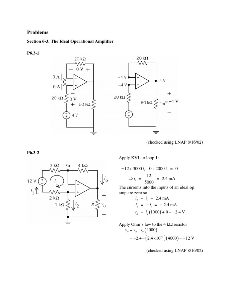 Chapter 6 - The Operational Amplifier | PDF | Operational Amplifier ...
