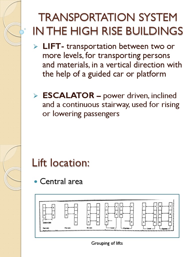 Transportation System in The High Rise Buildings | PDF | Elevator ...