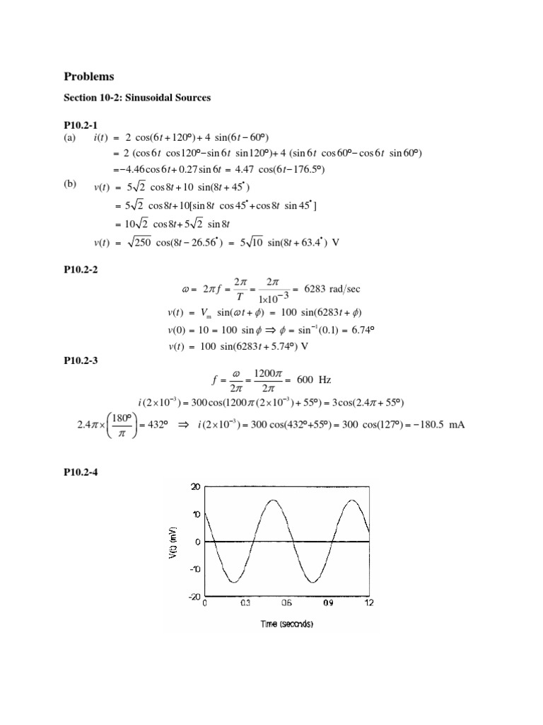 Chapter 10 Sinusoidal Steady State Analysis