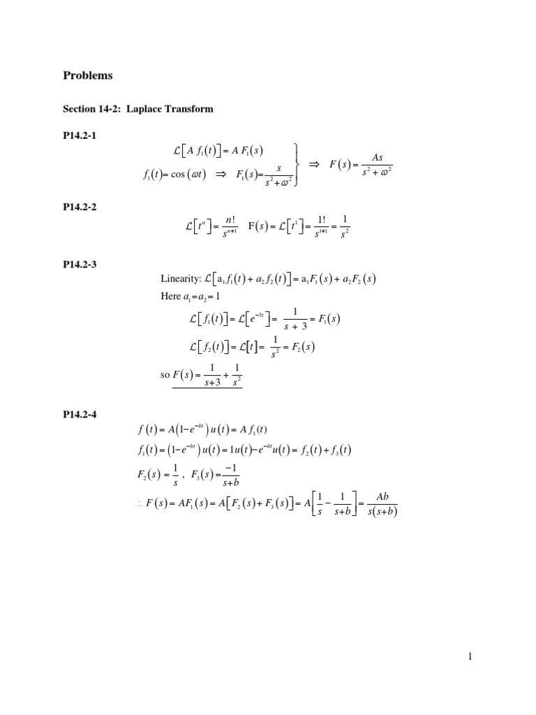 Chapter 14 - The Laplace Transform | PDF | Electrical Network | Physical Quantities