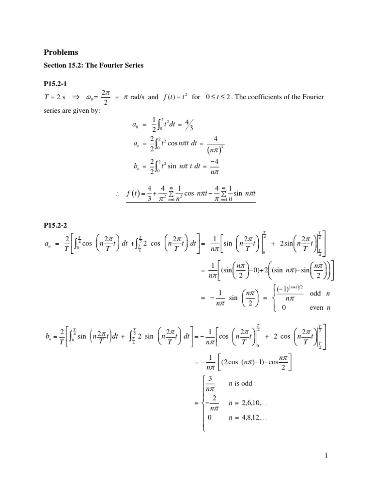 Chapter 15 - Fourier Series and Fourier Transform | PDF