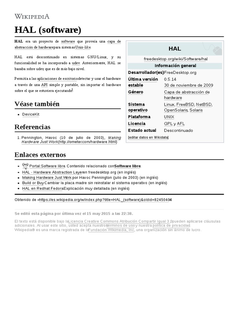 HAL (Software) | PDF | Contenido libre | Informática