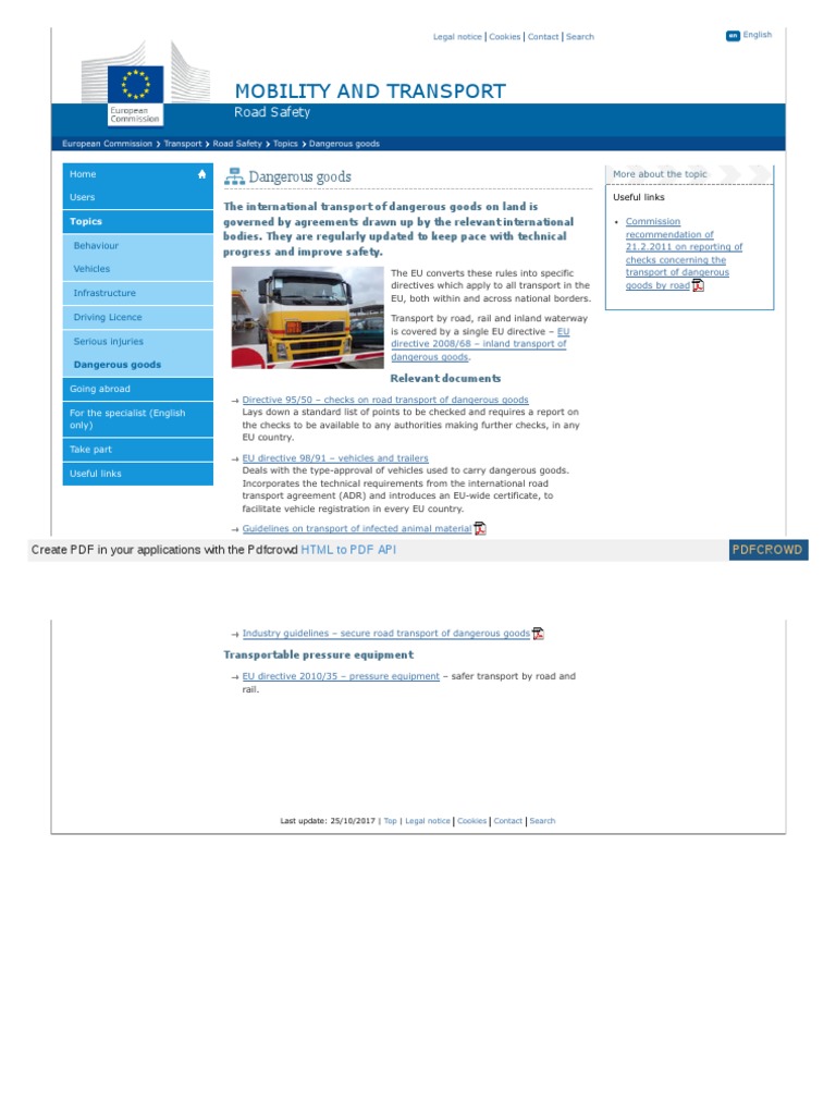Regulations for Transporting Dangerous Goods | PDF | Dangerous Goods ...