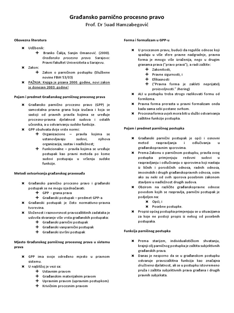 Građansko Parnično Procesno Pravo | PDF