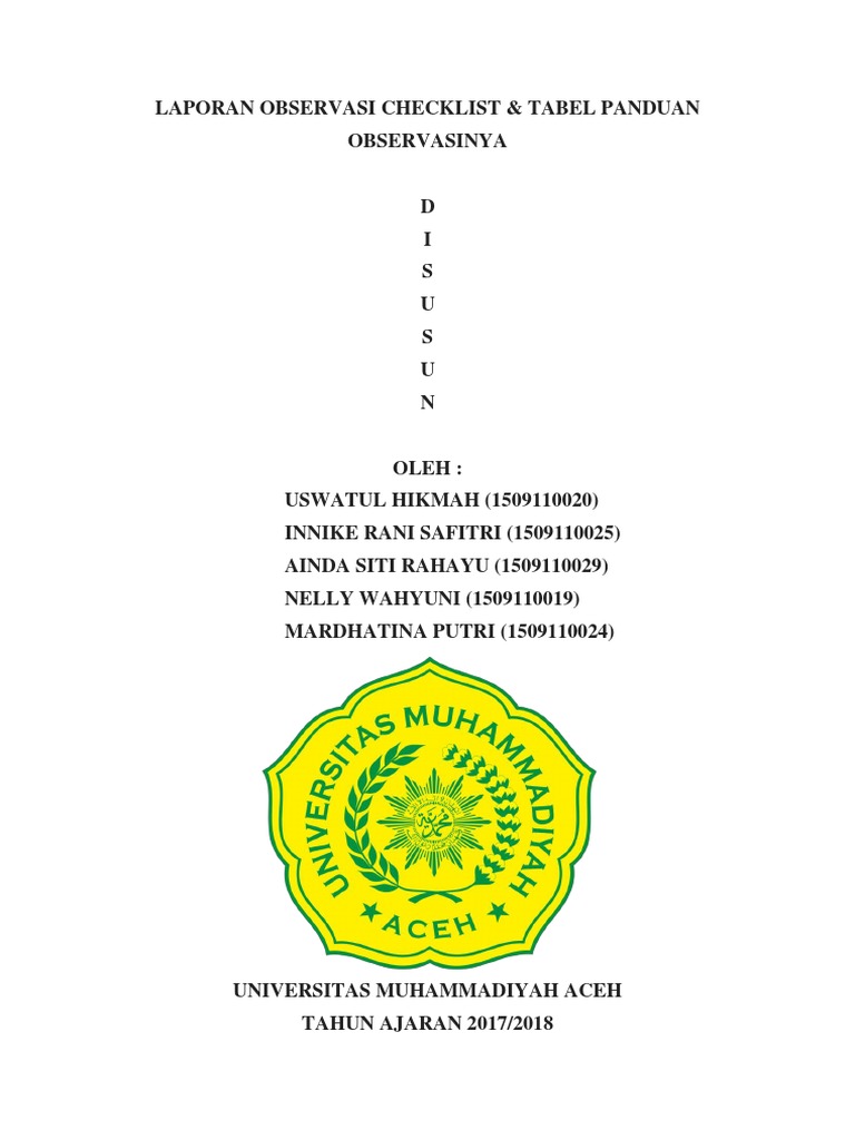 Laporan Observasi Checklist | PDF