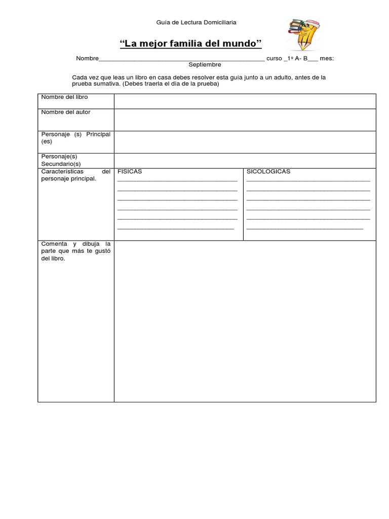 Lenguaje 1º Guía Lectura La Mejor Familia Del Mundo | PDF | Science | Ciencia filosófica