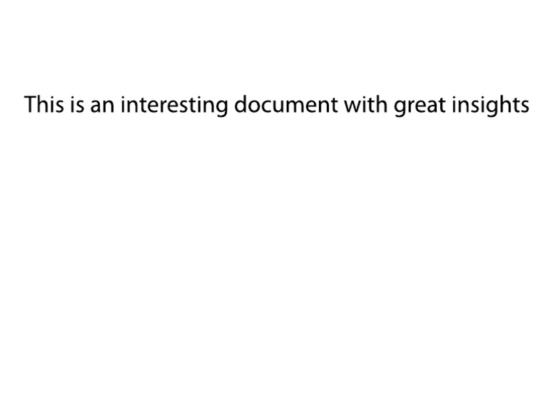 Insights from an Interesting Document | PDF