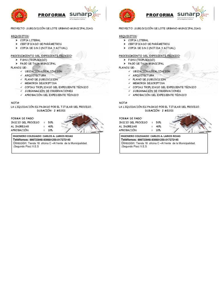 Proforma Subdivision de Lote Urbano Municipalidad | PDF | Business