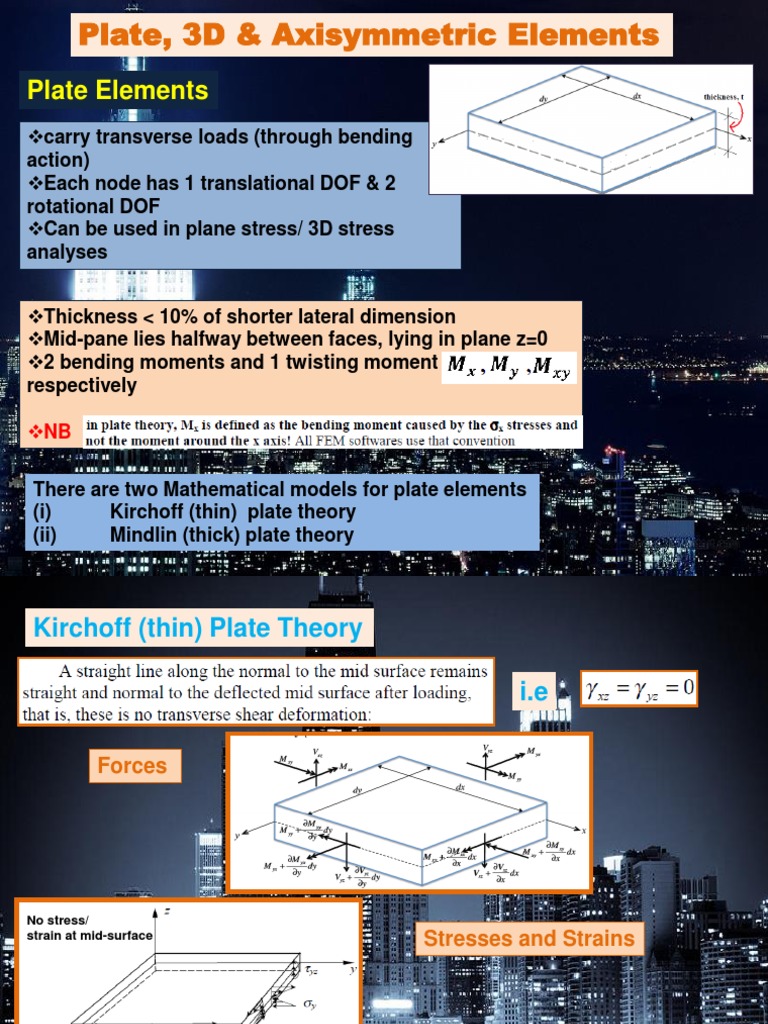 06 Plate & 3D & Axisymmetric Elements | PDF