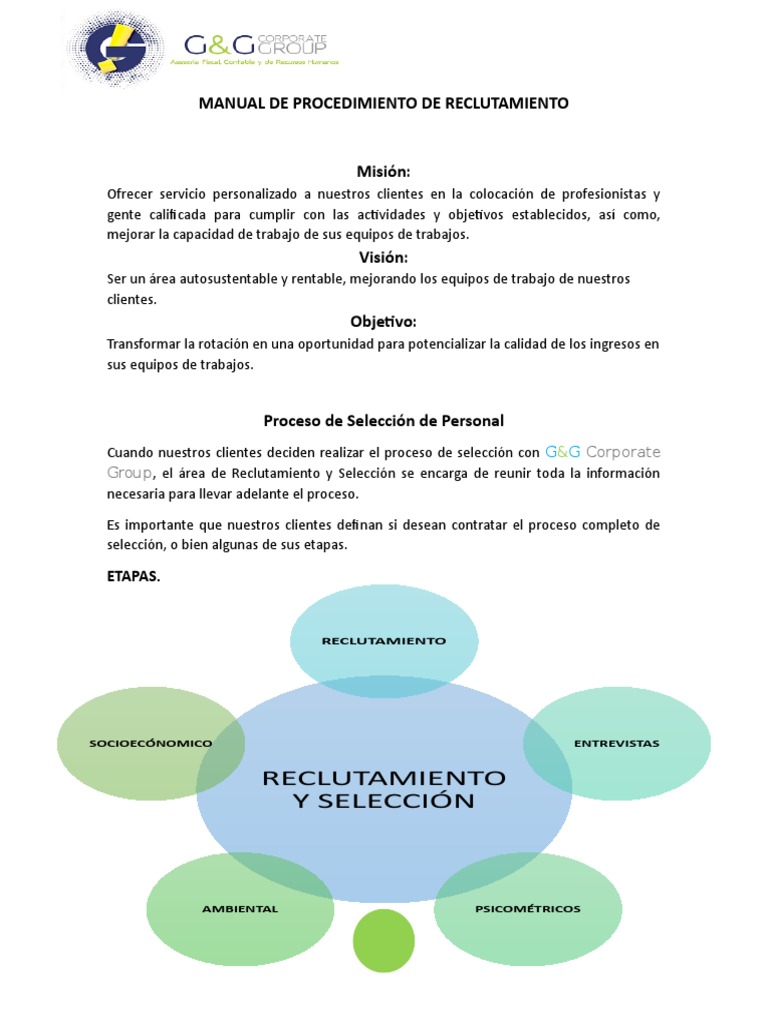 Manual de Procedimiento de Reclutamiento | PDF | Reclutamiento | Conceptos psicologicos