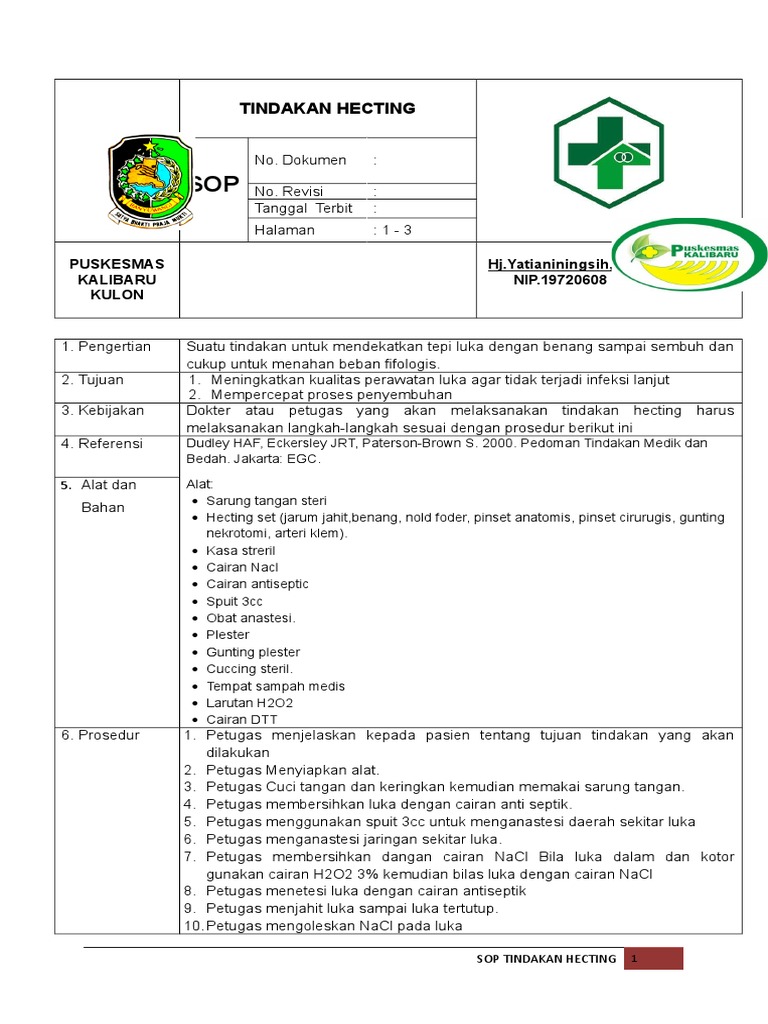 Sop Tindakan Hecting | PDF