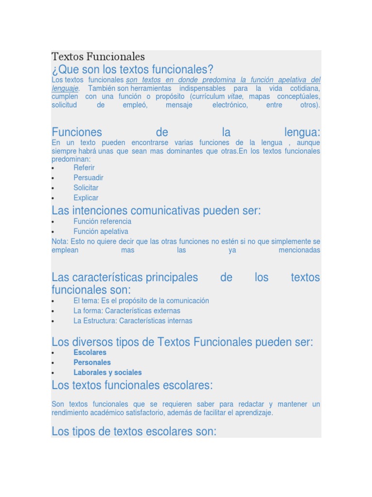 Textos Funcionales | PDF | Comunicación | Información